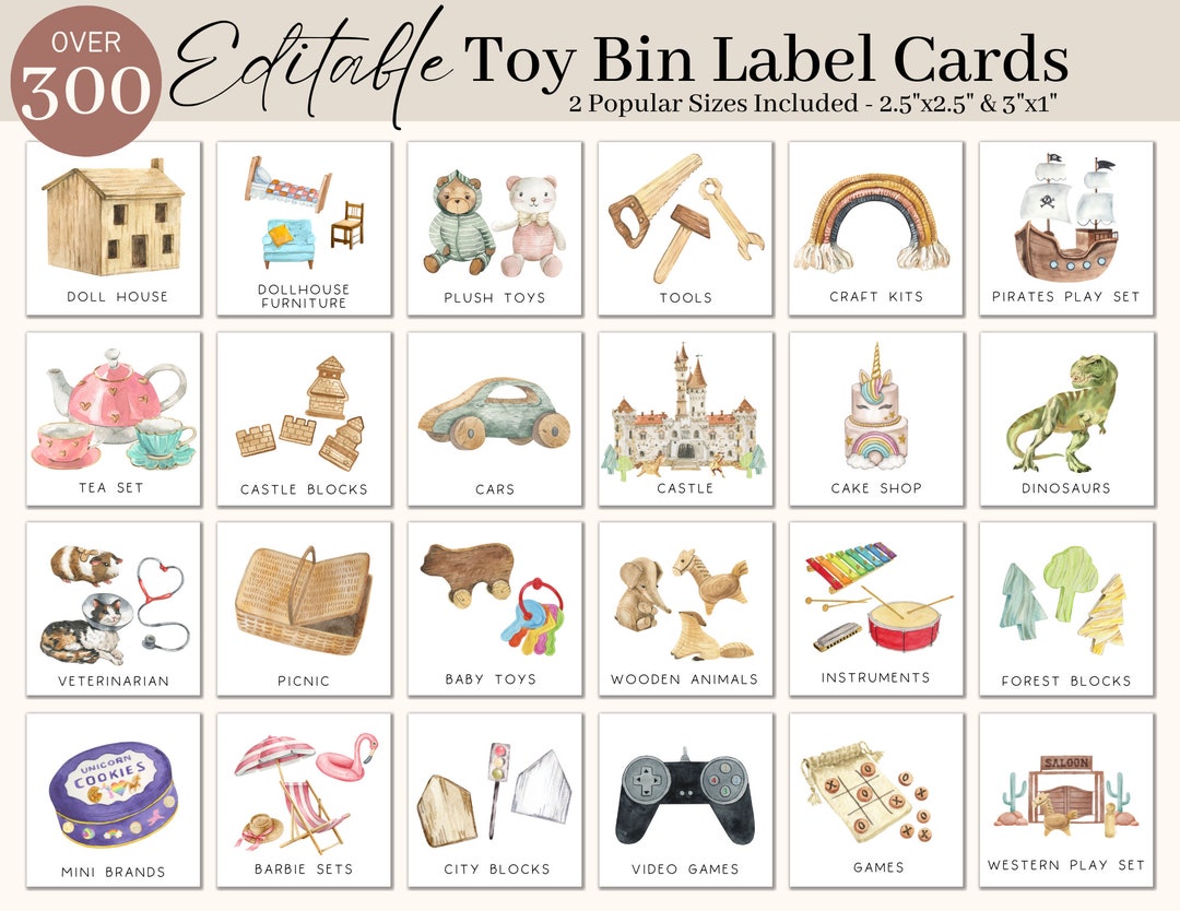 Editable Toy Storage Labels | Playroom Bin Organization | Toy Trofast ...