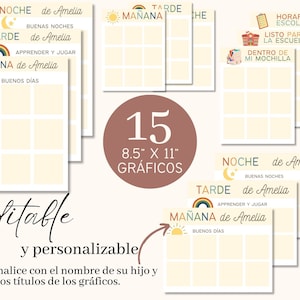 Tarjetas Editables De Rutina Diaria Para Niños | Horario Visual Diario ...