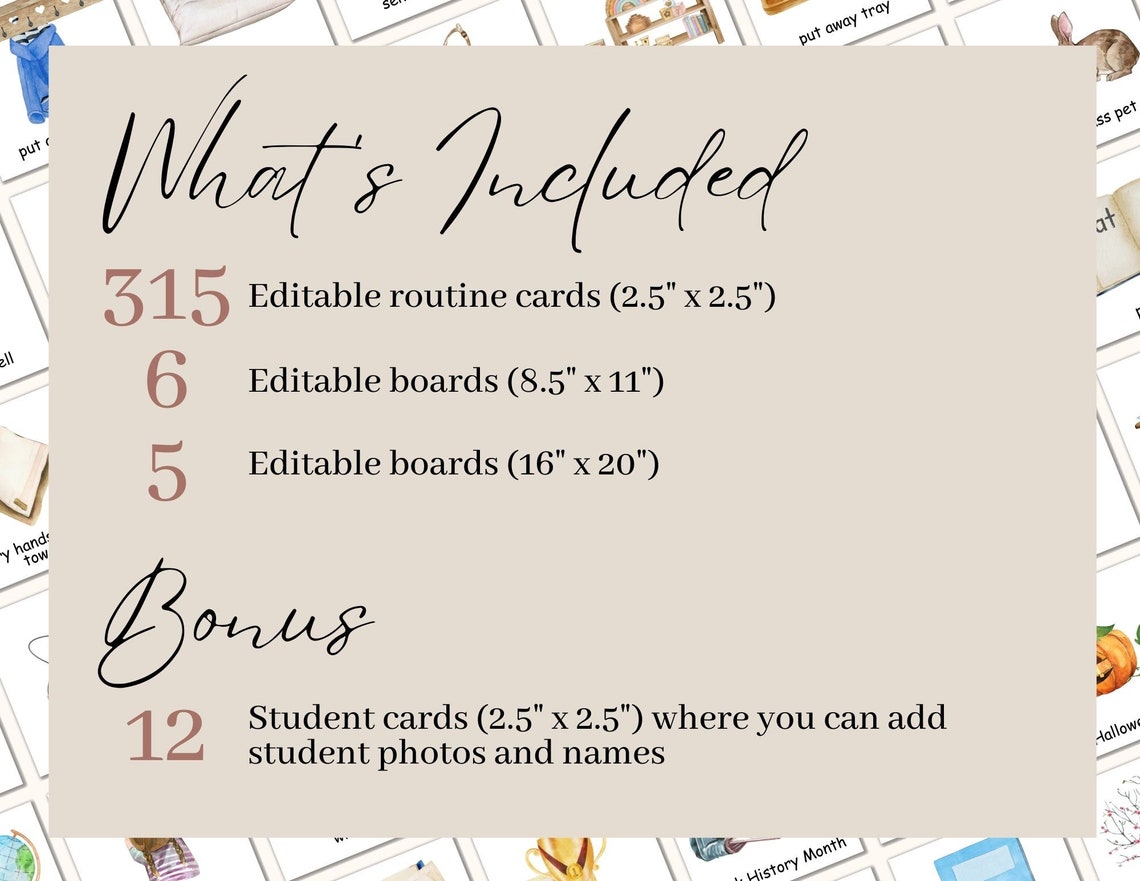 Editable Kids Daily Routine Cards for Classroom Schedule - Etsy Canada