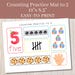 Counting Practice Mat 11" X 8.5" Printable, Counting to 5, Preschool ...