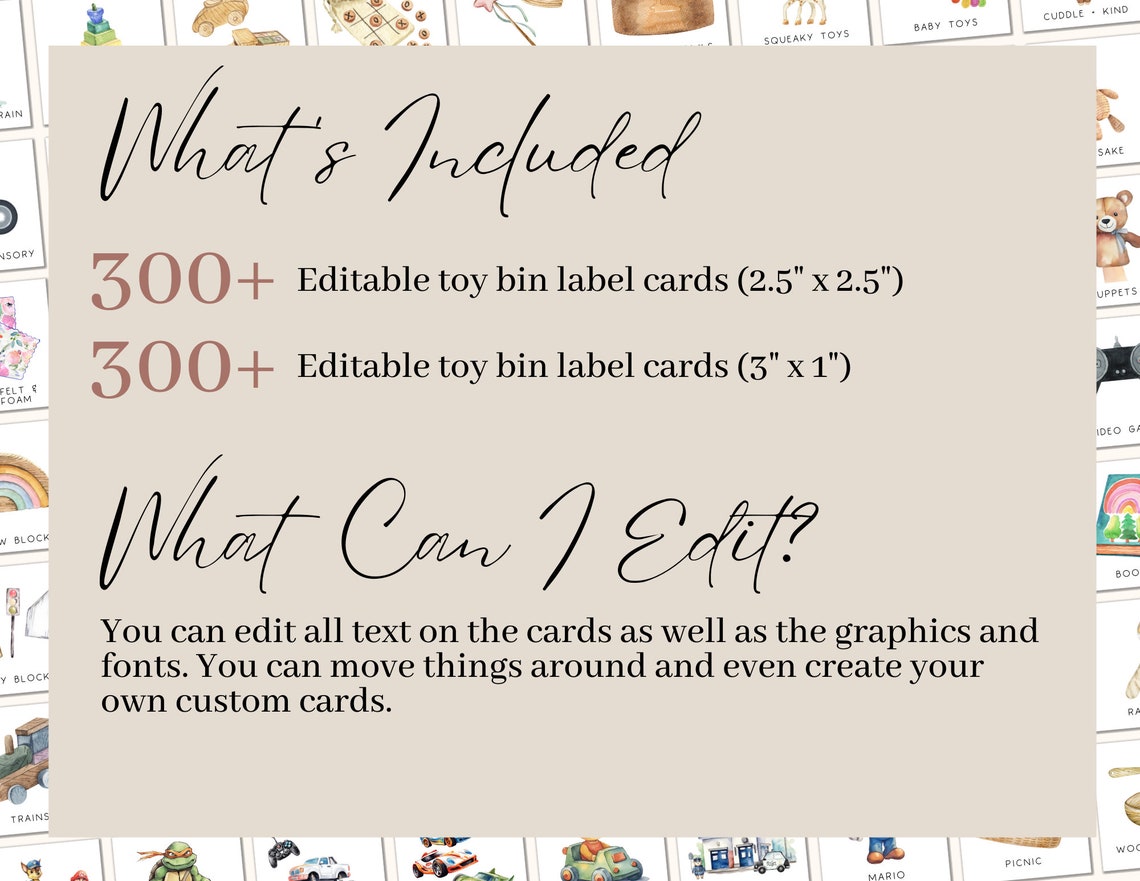 Editable Toy Storage Labels | Playroom Bin Organization | Toy Trofast ...