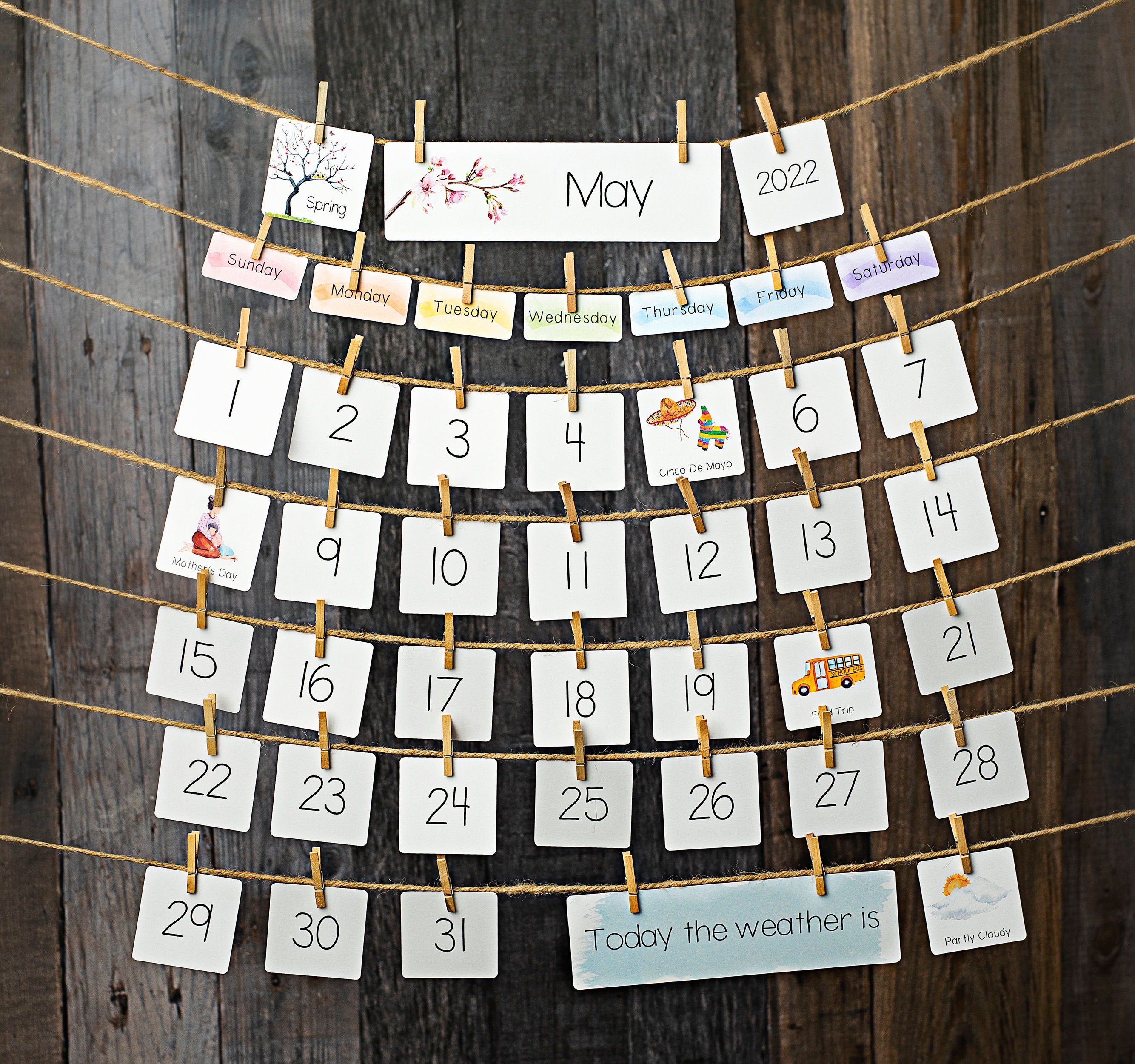 Homeschool DIY Calendar Classroom Calendar Printable With US - Etsy