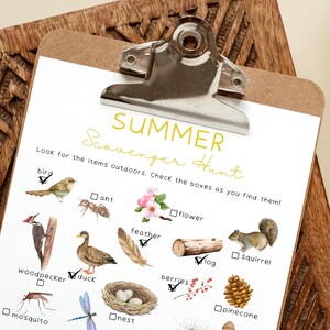 Summer Nature Scavenger Hunt, Summer Unit Study | Printable Outdoor ...