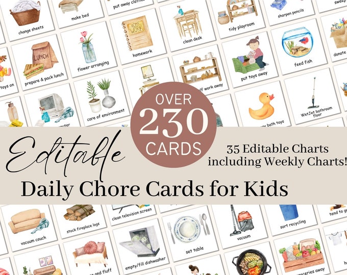 Editable Kids Daily Routine Cards | Daily Visual Schedule | Chore Chart ...