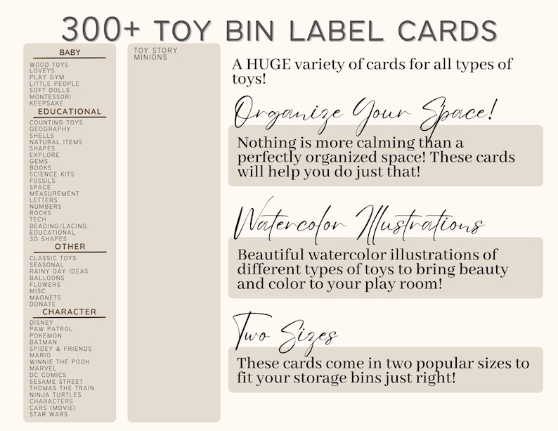 Editable Toy Storage Labels | Playroom Bin Organization | Toy Trofast ...