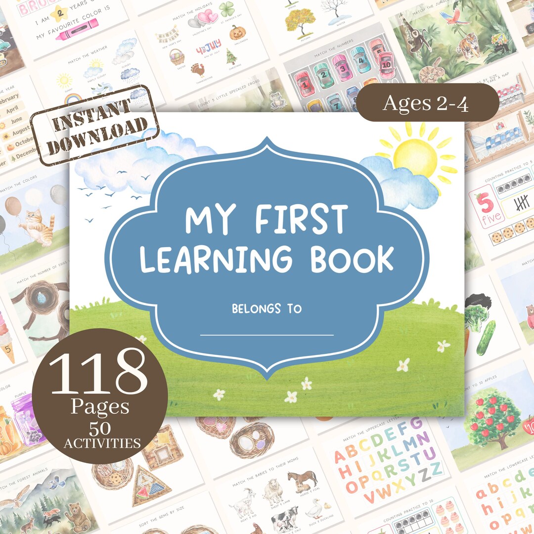 Toddler Busy Book, Printable Toddler and Preschooler Learning Binder ...