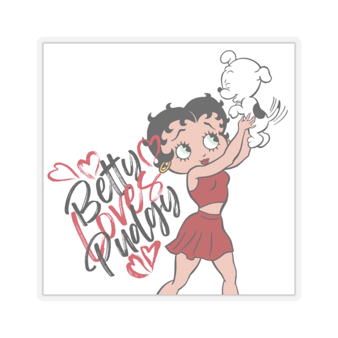 Betty Boop & Pudgy Vinyl Sticker - Cartoon Decal - Etsy