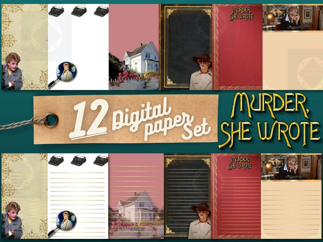 Murder She Wrote Stationery | Jessica Fletcher Digital Paper (A4) - Etsy