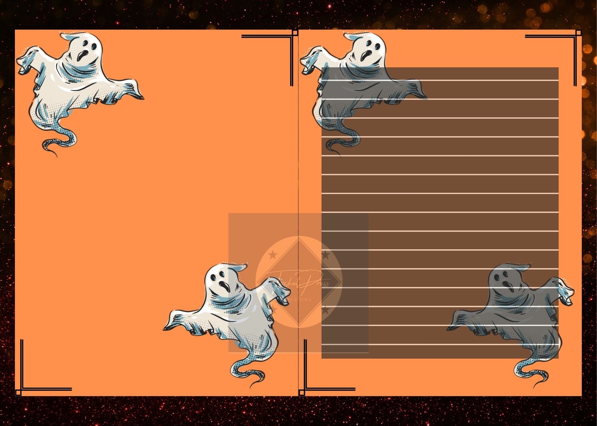 Spooktacular Ghost Halloween Digital Paper spooky Halloween Printable ...