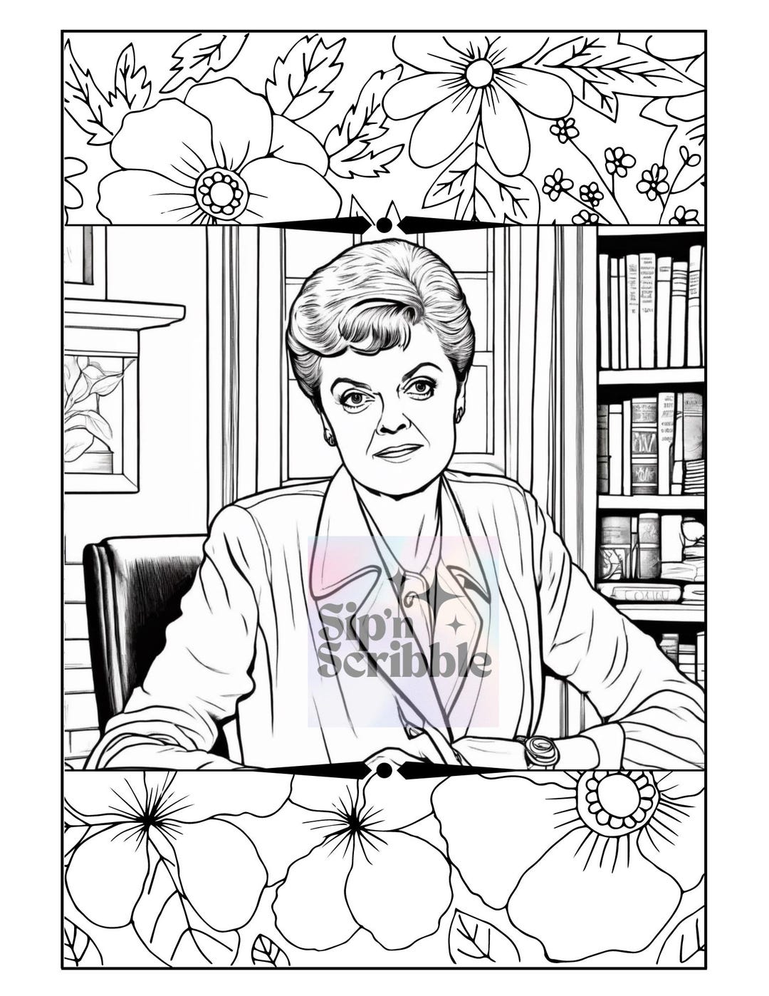 Murder She Wrote Jessica Fletcher Themed Coloring Pages | Set of 3 ...