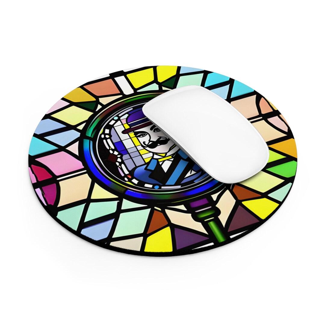 Hercule Poirot - Stained Glass-style Mouse Pad - Hercule Poirot Gift ...