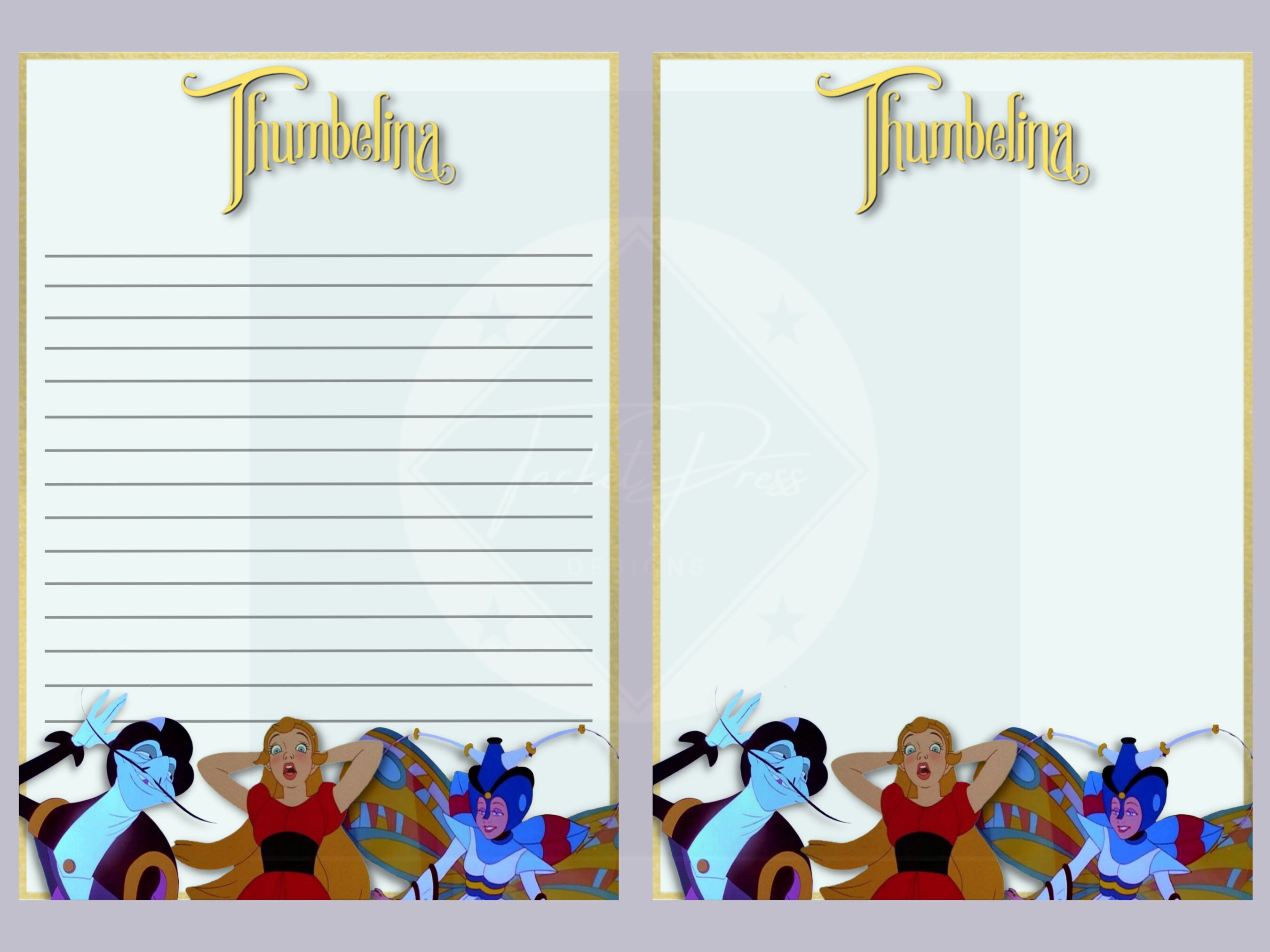 Thumbelina, Printable Stationery | Digital Paper | Writing Paper ...