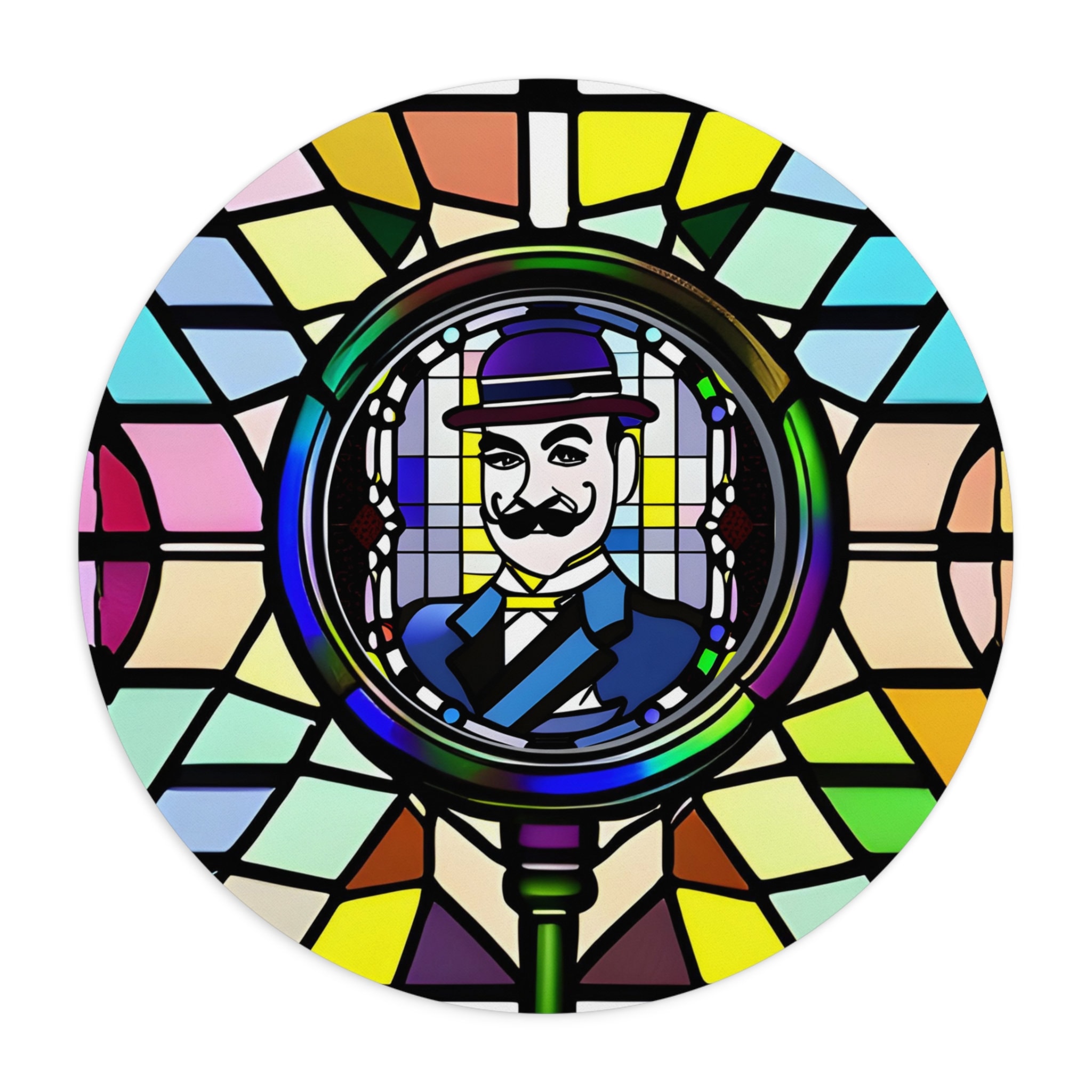 Hercule Poirot - Stained Glass-style Mouse Pad - Hercule Poirot Gift ...