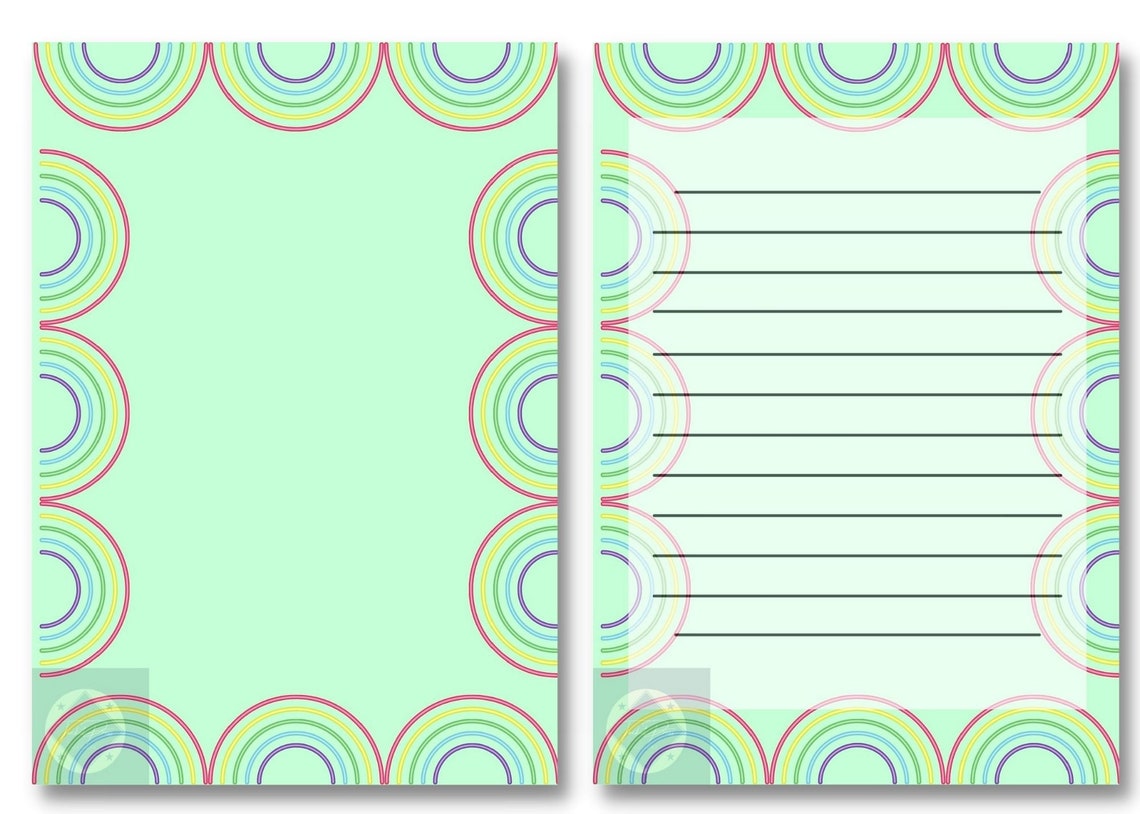 Retro Pastel Neon Printable Writing Paper digital - Etsy