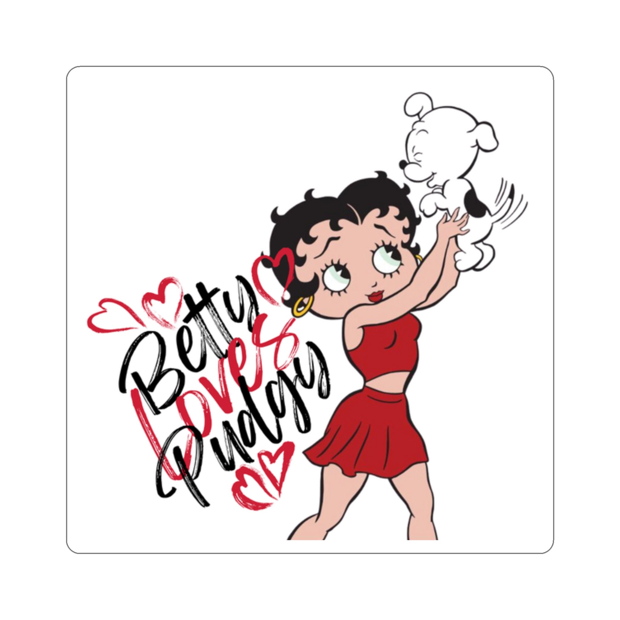 Betty Boop - Betty Boop Sticker - Charming Betty Boop and Pudgy Sticker ...