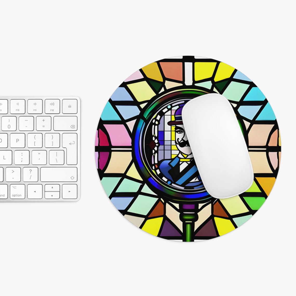 Hercule Poirot - Stained Glass-style Mouse Pad - Hercule Poirot Gift ...