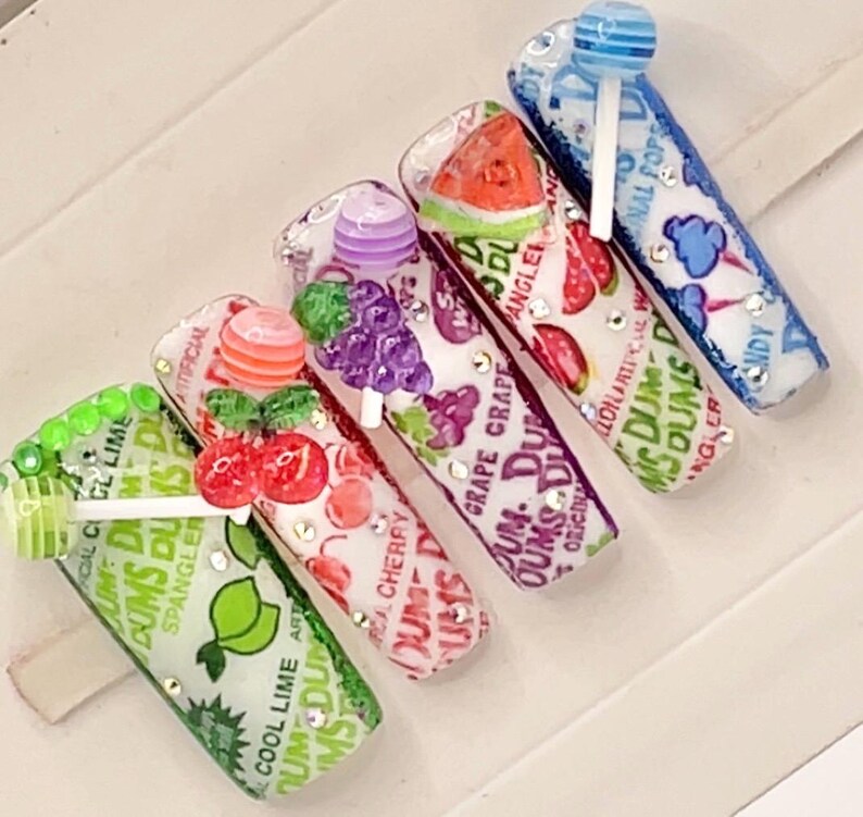 Handmade Dum Dums Candy-inspired Nail Art Set - Etsy