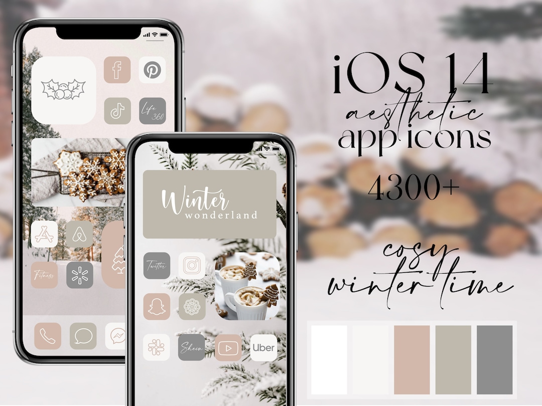 Winter Time Ios App Icons, Light Neutral Icon Pack, Aesthetic Original ...