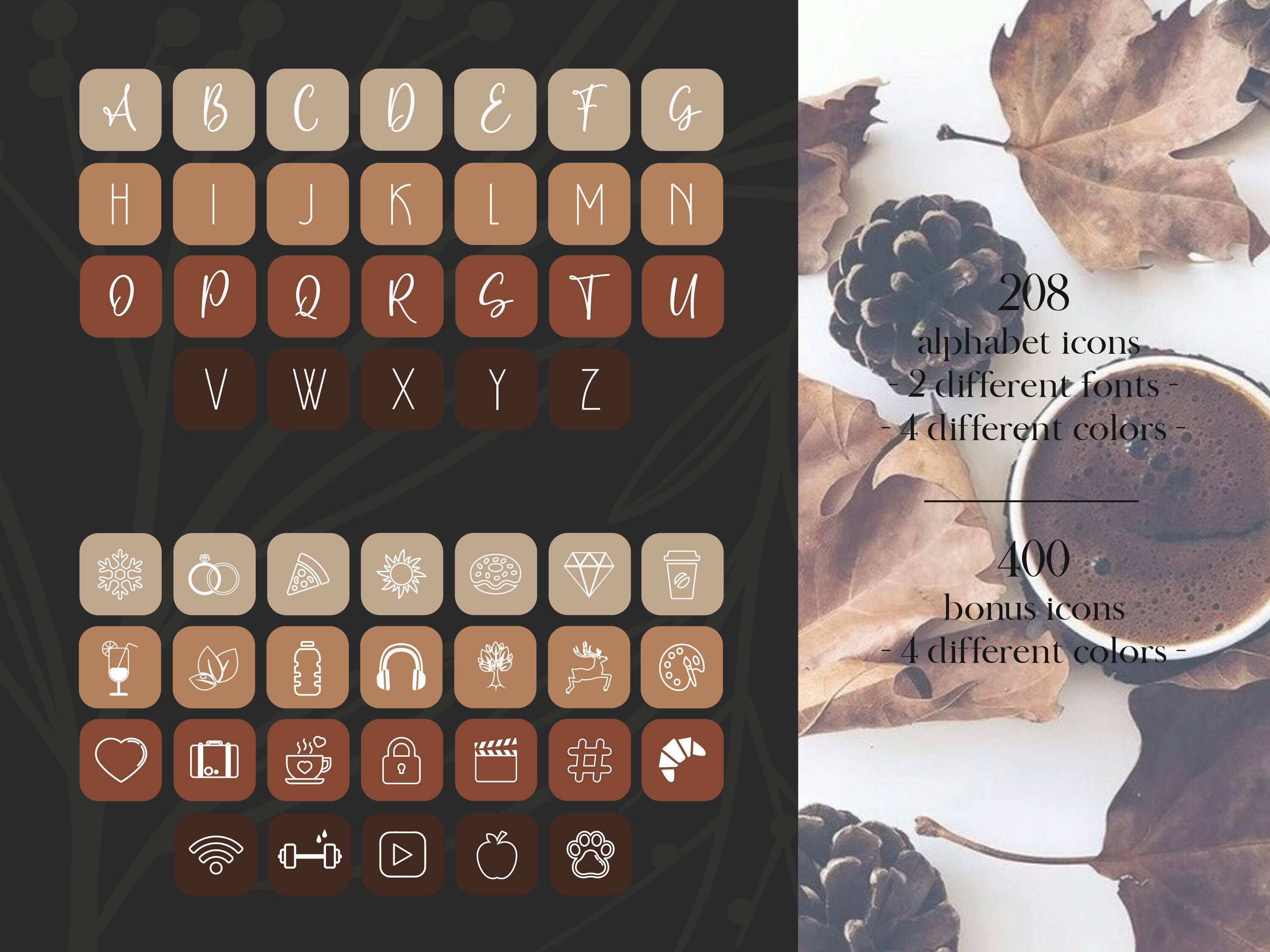 Ios 14 Fall Icons Autumn App Icons Pack Aesthetic Fall - Etsy