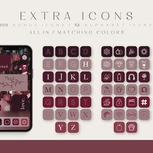 Ios Burgundy App Icons - Aesthetic Original Homescreen for iPhone and ...