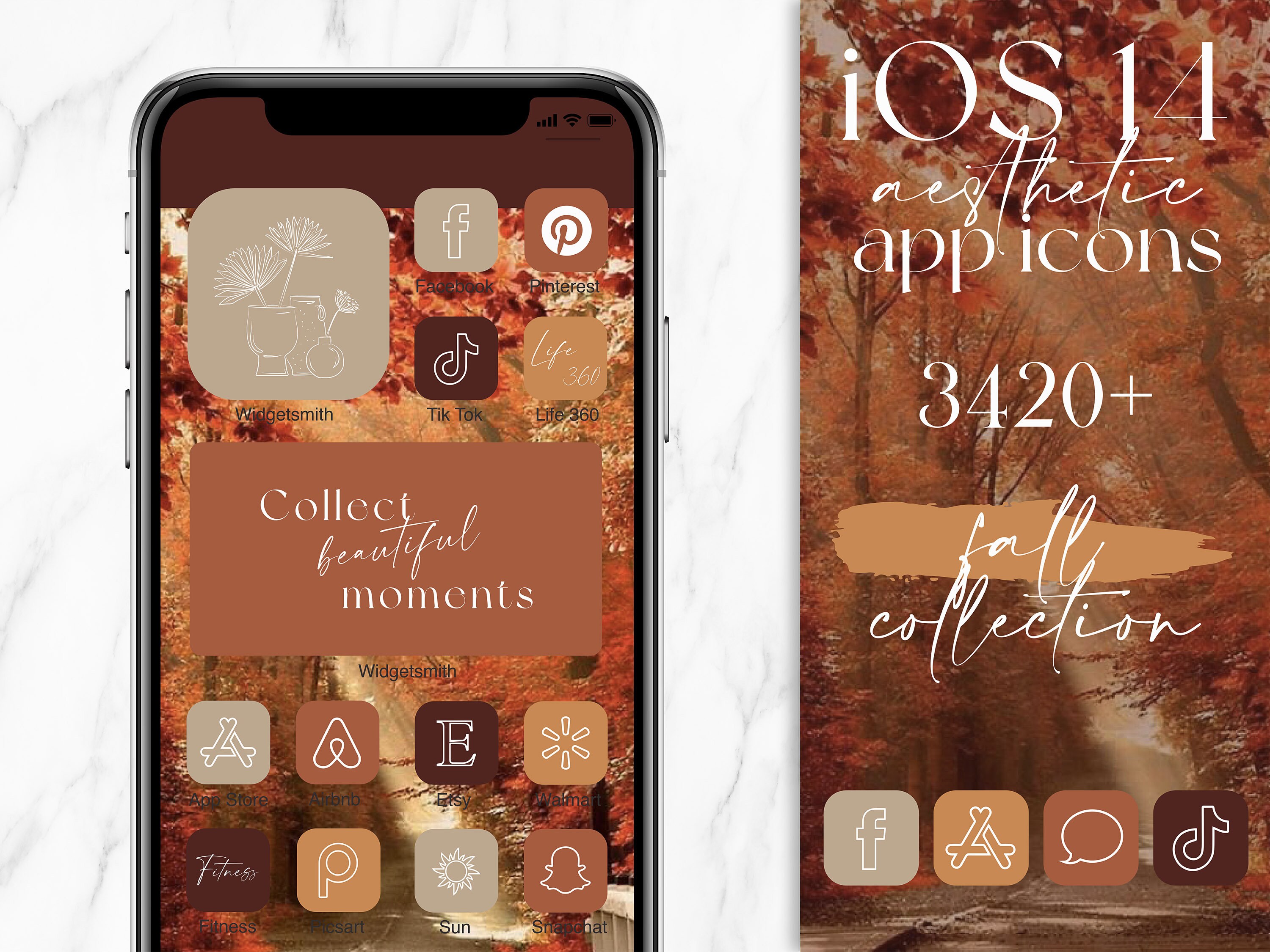 Ios 14 Fall Icons Autumn App Icons Pack Aesthetic Fall - Etsy