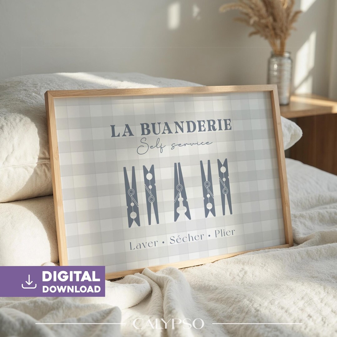 Digital Blue Laundry Room Poster, Immediate Download - Etsy