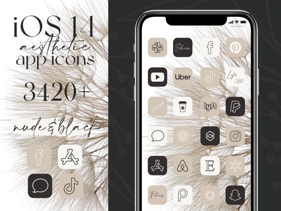 Neutral Ios 14 App Icons Aesthetic Neutral Pack Icons | Etsy