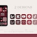 Ios Burgundy App Icons - Aesthetic Original Homescreen for iPhone and ...