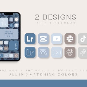 Ios Blue App Icons, Neutral Blue and Beige Icon Pack - Aesthetic ...