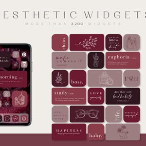 Ios Burgundy App Icons - Aesthetic Original Homescreen for iPhone and ...