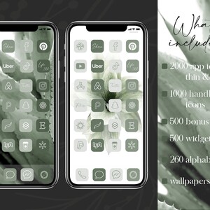 Ios Green App Icons, Pack of 5 Different Green Icons, Aesthetic Palm ...