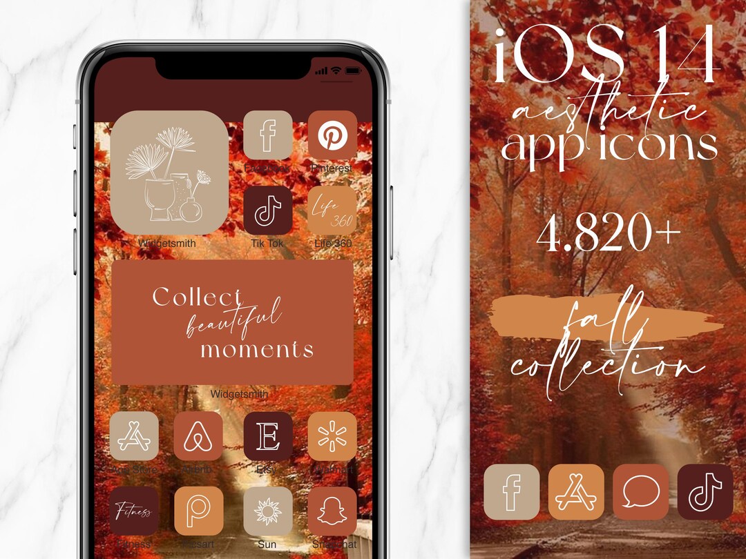 Ios 14 Fall Icons, Autumn App Icons Pack, Aesthetic Fall Widgets ...
