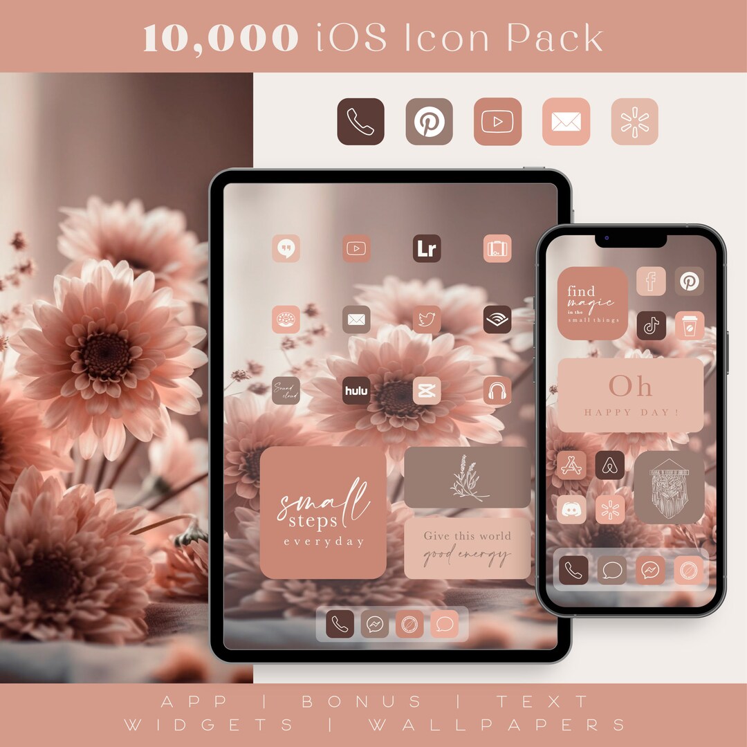 Ios Pink Winter App Icons, Neutral Icon Pack - Aesthetic Original ...