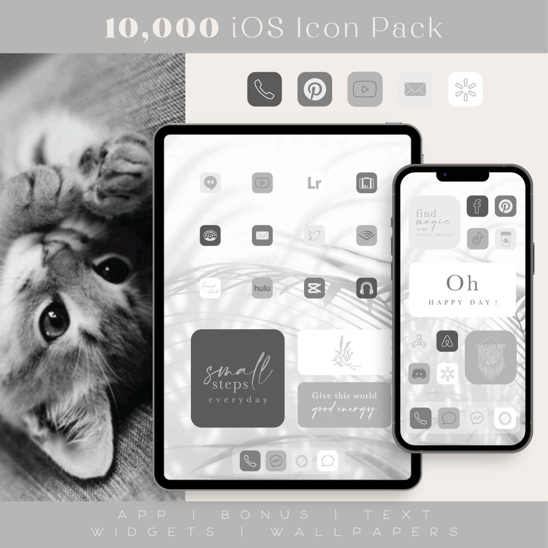 Ios White and Gray App Icons, Neutral Icon Pack - Aesthetic Original ...