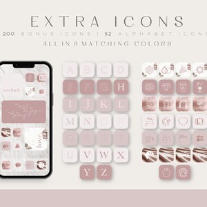 Ios Rose Gold and Pink App Icons, Neutral Icon Pack - Aesthetic ...