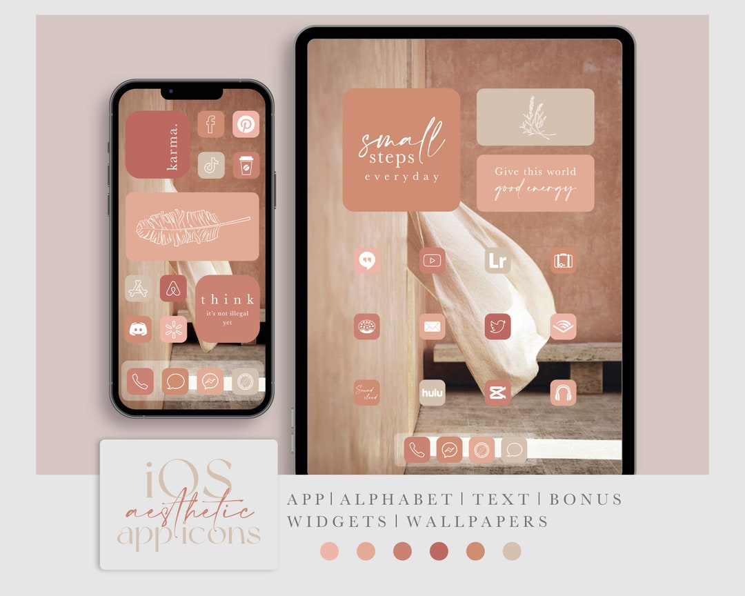 Ios Terracotta App Icons, Neutral Red Homescreen Pack - Aesthetic ...