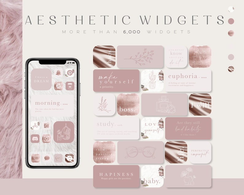 Ios Rose Gold and Pink App Icons, Neutral Icon Pack - Aesthetic ...