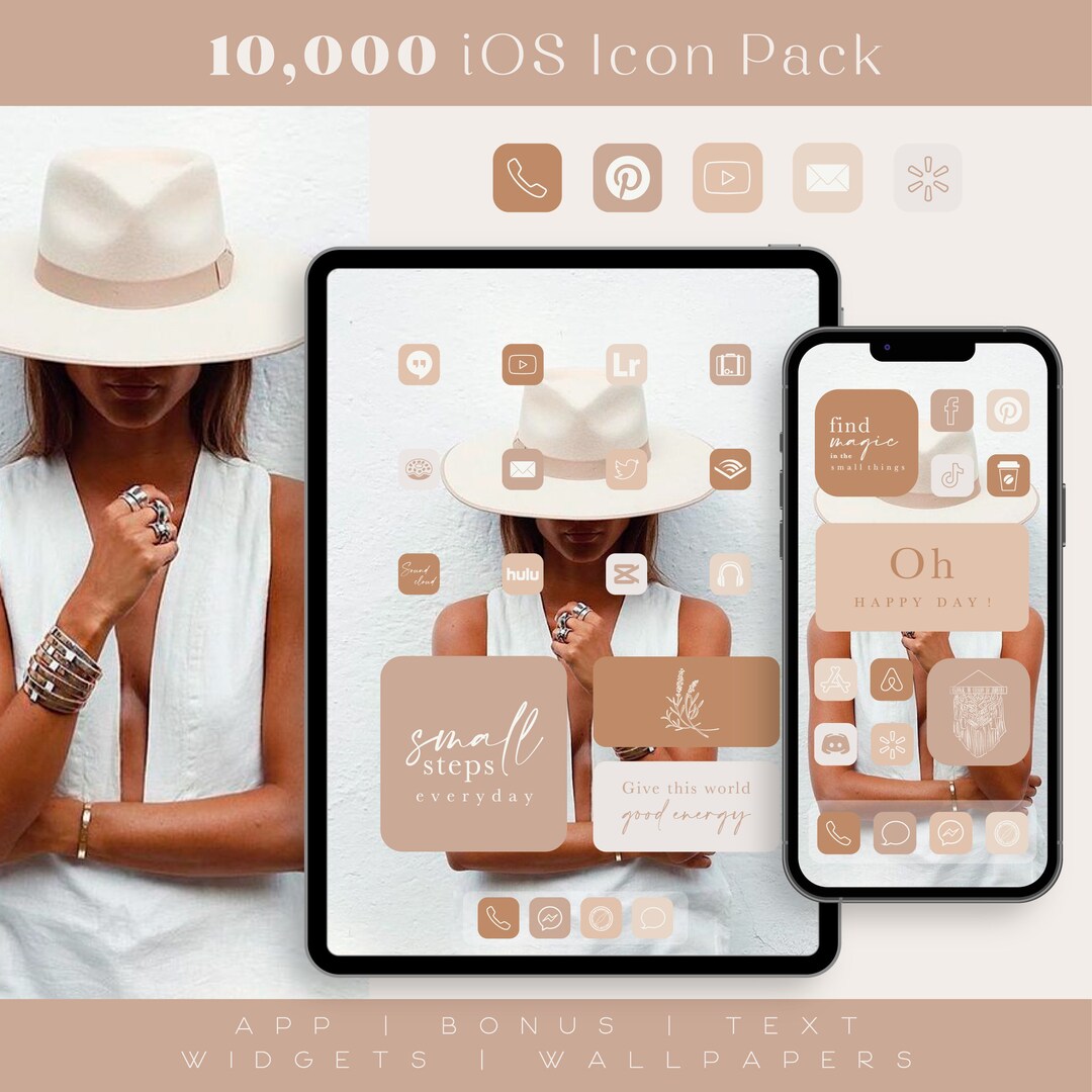 Ios Beige App Icons, Warm Beige Icon Pack - Aesthetic Original ...