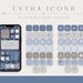 Ios Blue App Icons, Neutral Blue and Beige Icon Pack Aesthetic Original ...