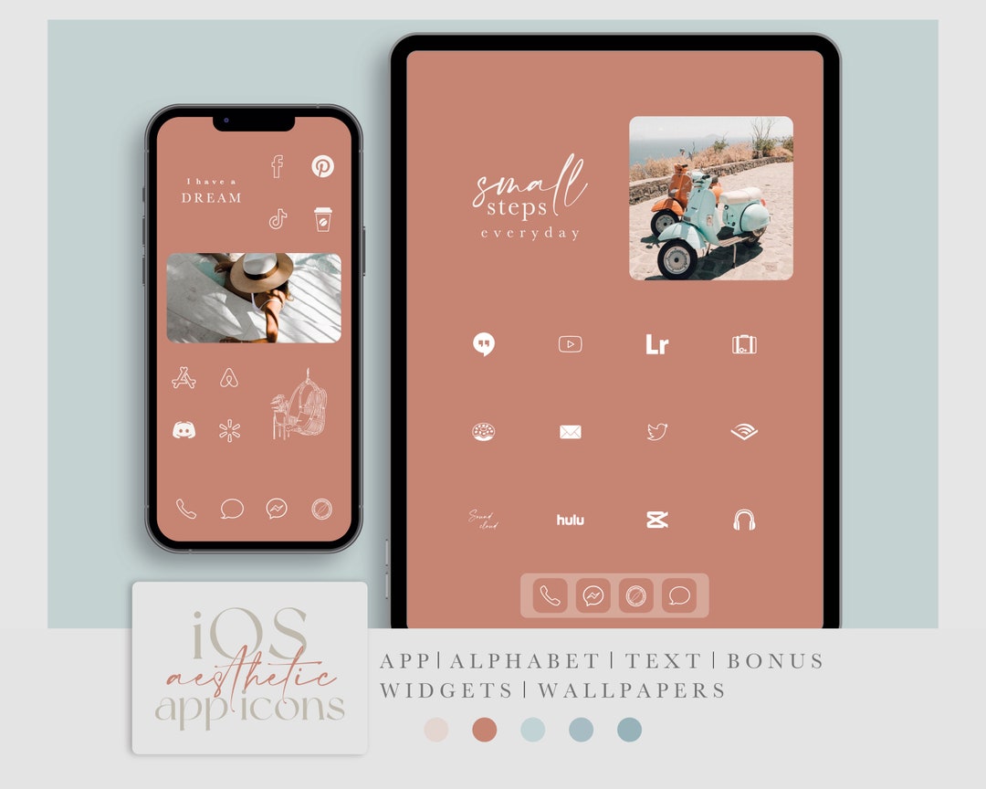 Ios Summer Icon Pack, Minimalist Green Water and Brown Homescreen for ...