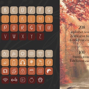 Ios 14 Fall Icons, Autumn App Icons Pack, Aesthetic Fall Widgets ...