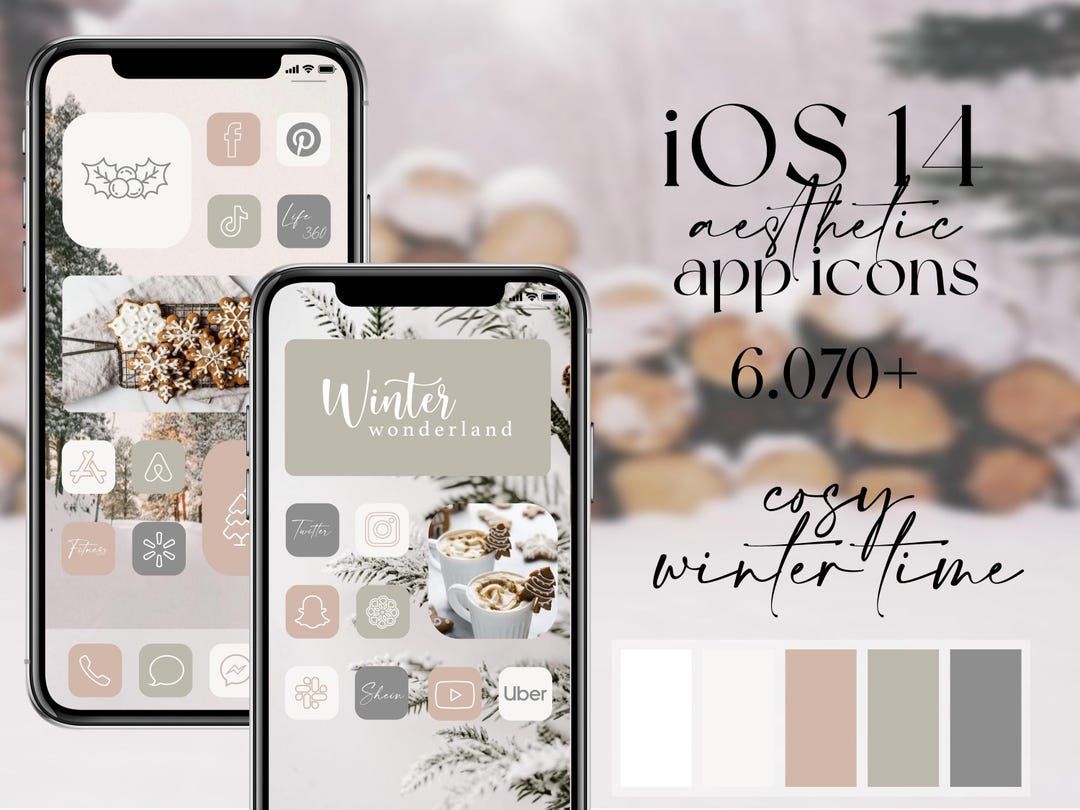 Winter Time Ios App Icons, Light Neutral Icon Pack, Aesthetic Original ...