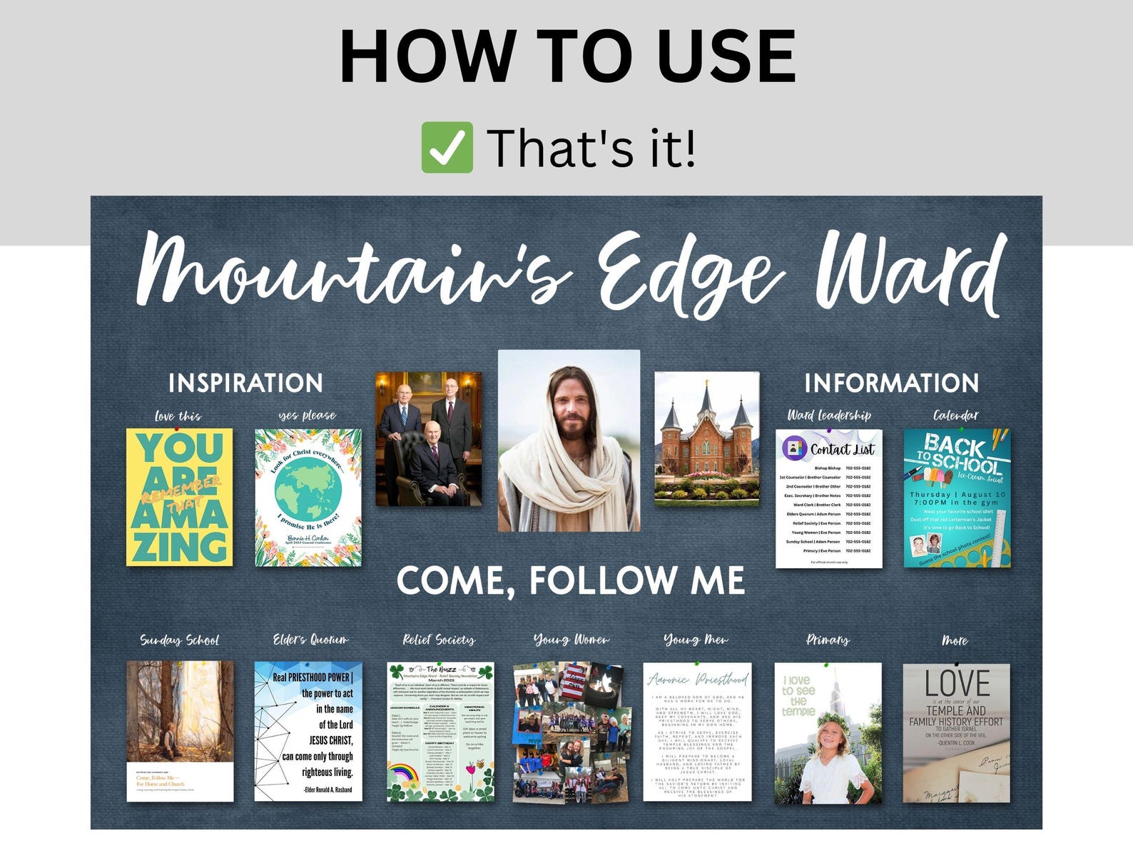 WARD BOARD | Ward Bulletin Board | Personalized | Easy | Ready to Hang ...