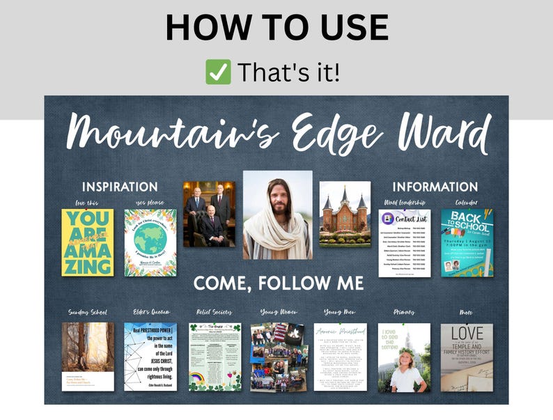 WARD BOARD | Ward Bulletin Board | Personalized | Easy | Ready to Hang ...