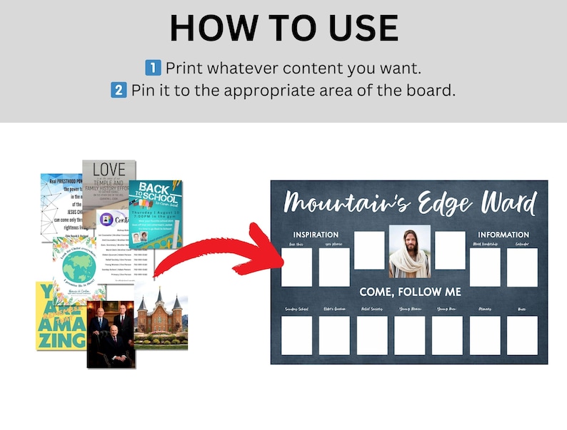 WARD BOARD | Ward Bulletin Board | Personalized | Easy | Ready to Hang ...