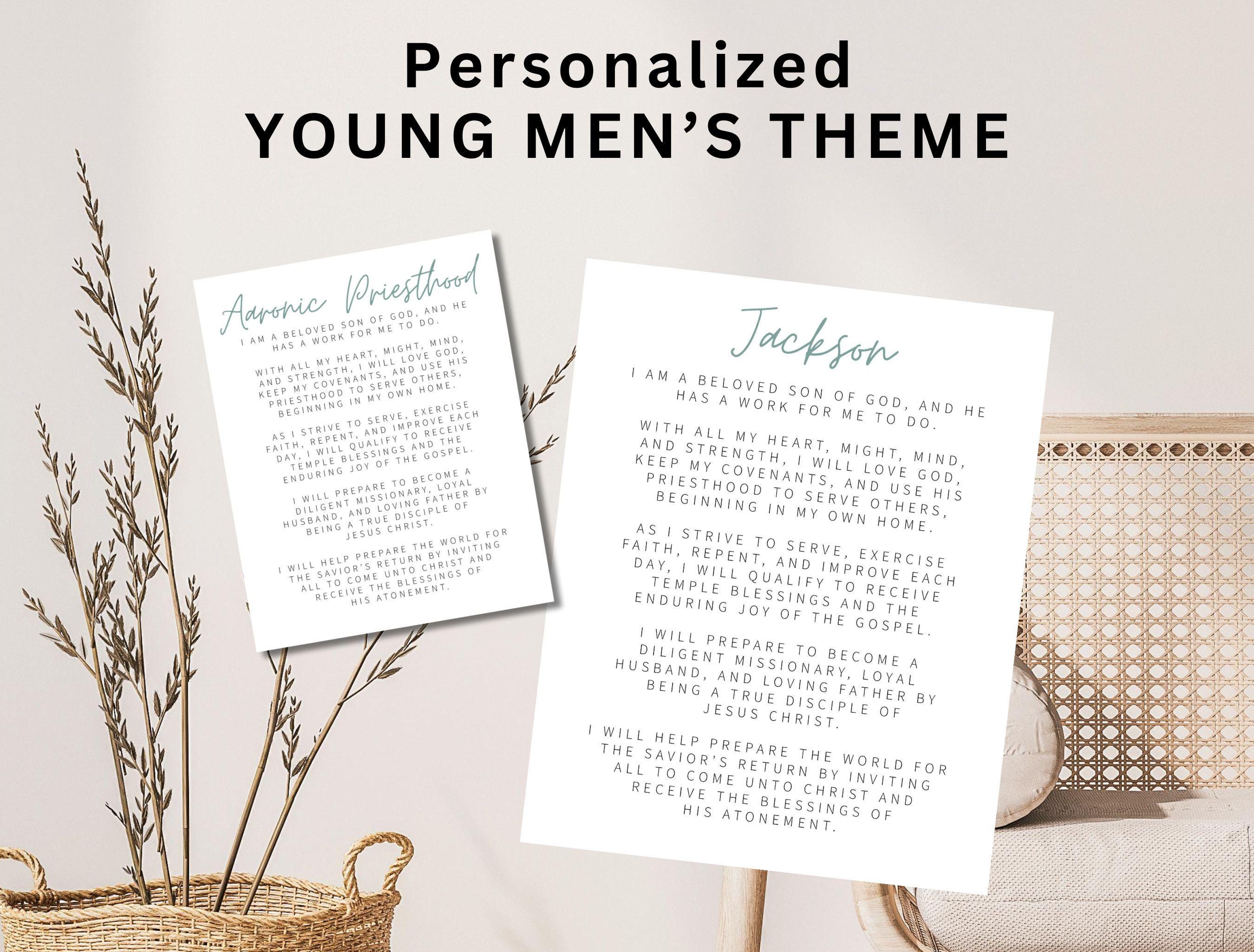 Young Men Theme Printable | Personalized |instant Digital Download for ...