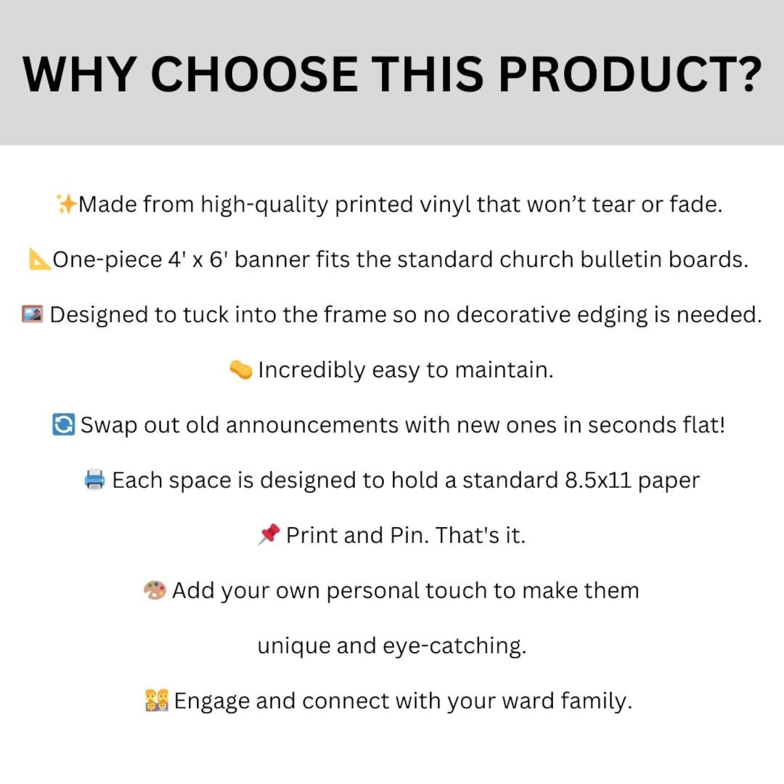 WARD BOARD | Ward Bulletin Board | Personalized | Easy | Ready to Hang ...