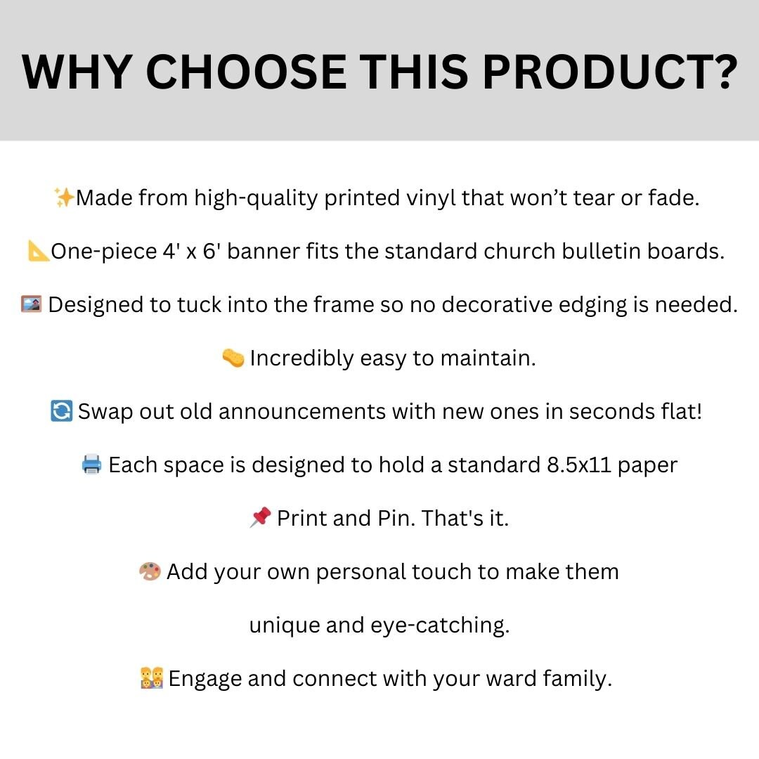 WARD BOARD | Ward Bulletin Board | Personalized | Easy | Ready to Hang ...