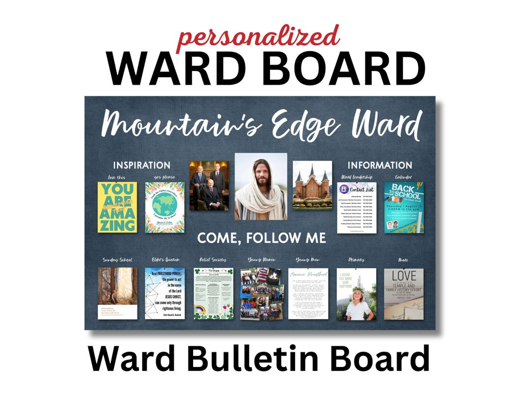 WARD BOARD | Ward Bulletin Board | Personalized | Easy | Ready to Hang ...