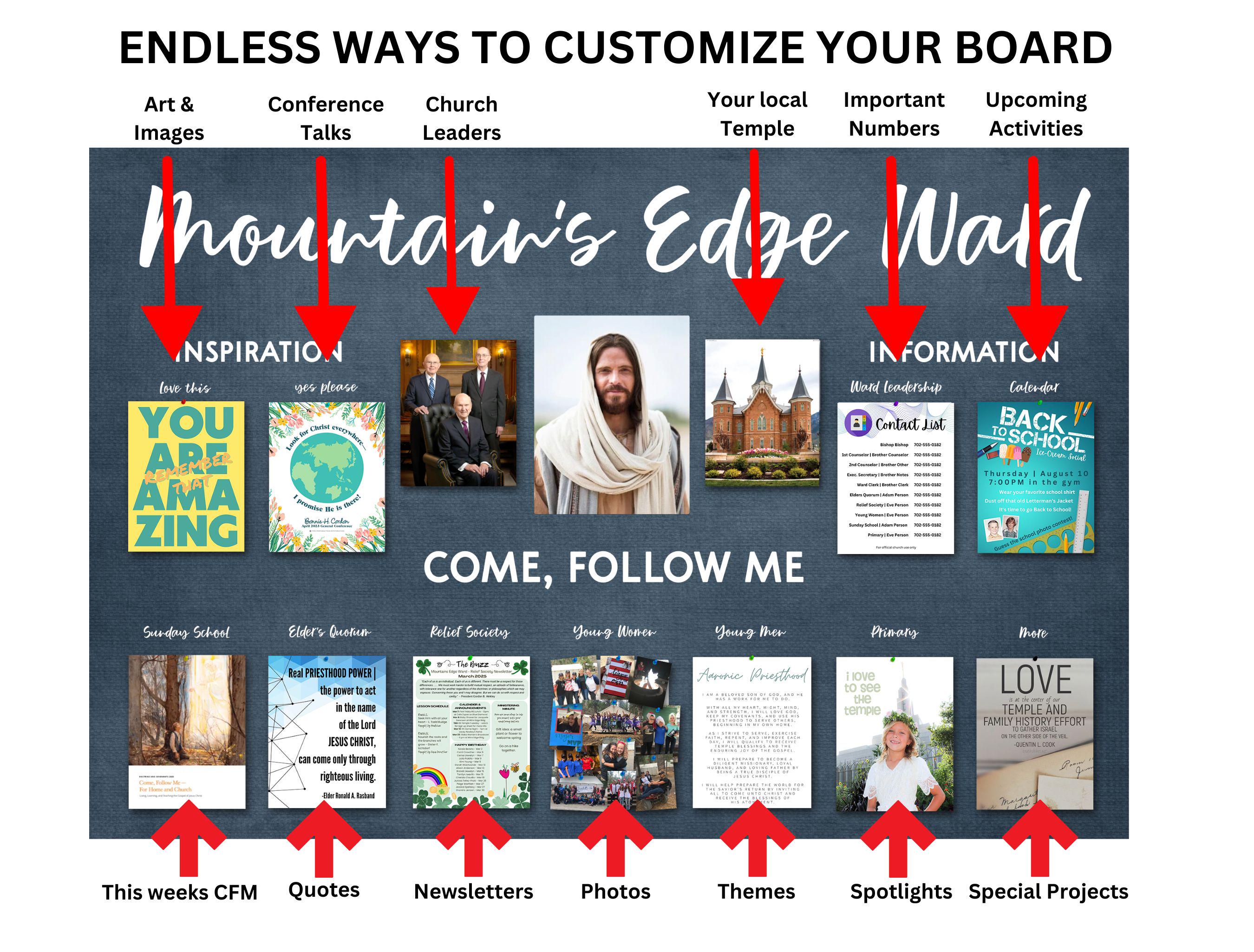 WARD BOARD | Ward Bulletin Board | Personalized | Easy | Ready to Hang ...